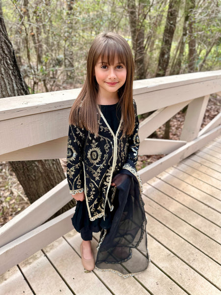 Eleanor Kids 3 Piece Stitched Suit – Ayla Noor